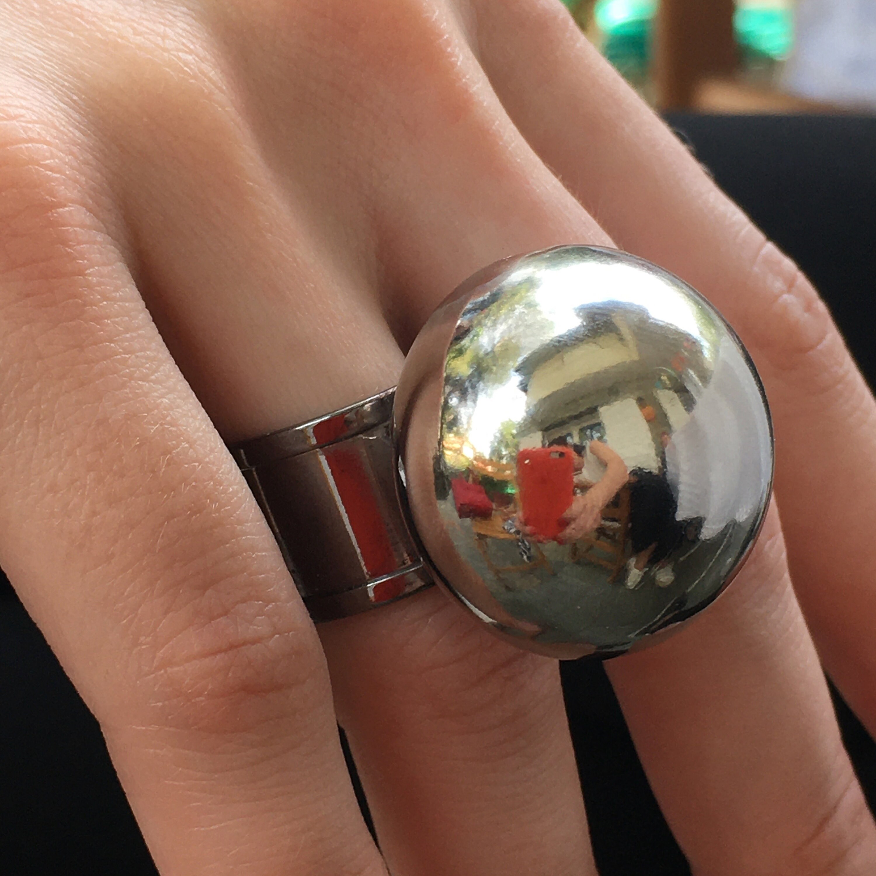 Sphere Ring Silver Bubble ring Ball Ring Silver Sphere | Etsy