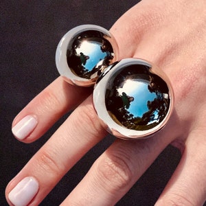 Extra Large Silver Ring Oversized Ring Statement Oversized Ring Giant ...