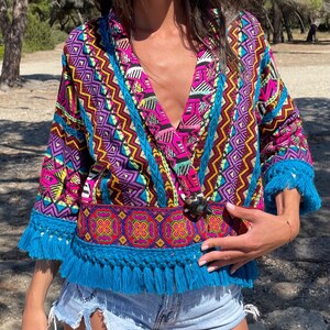 Boho Summer Jacket, Hand Woven Tribal Summer Jacket, Boho Kimono Jacket ...