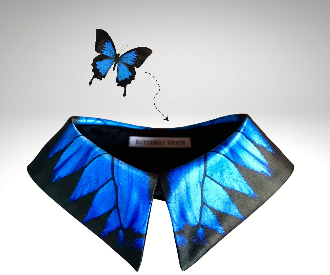 Blue Morpho Butterfly Wing Collar/detachable Collar/discreet Day Collar ...