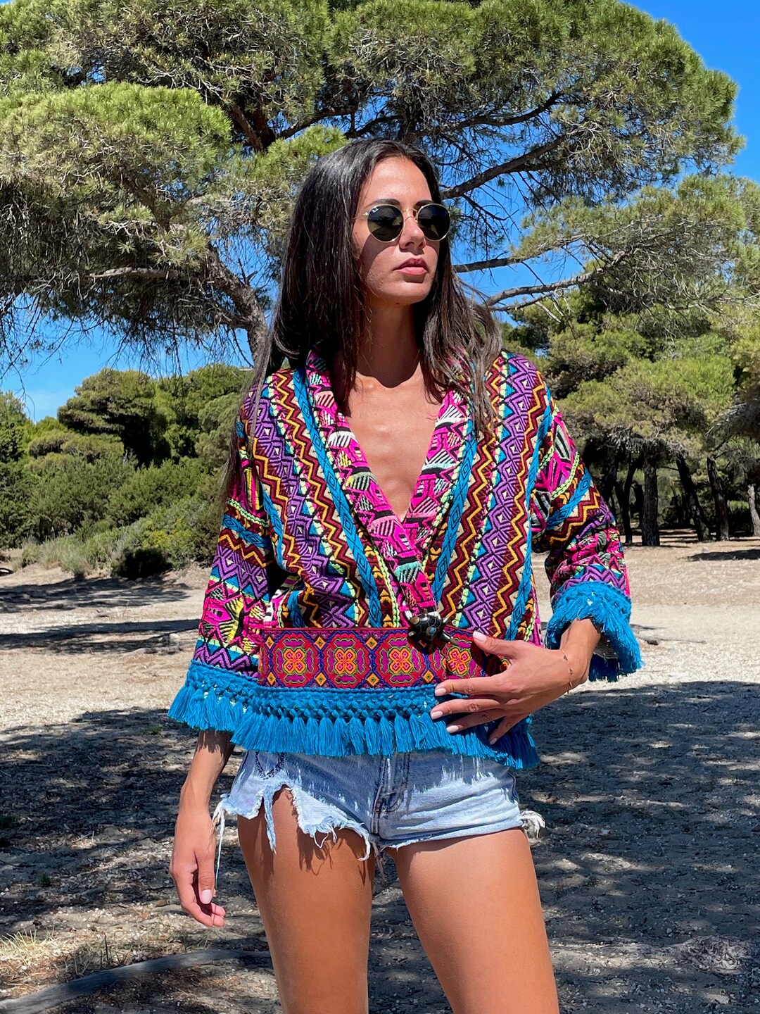 Boho Summer Jacket, Hand Woven Tribal Summer Jacket, Boho Kimono Jacket ...