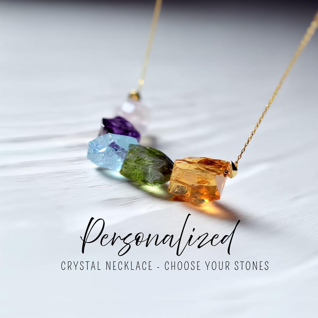 Personalized Crystal Necklace, Custom Birthstone Gift, Self Gif Crystal ...