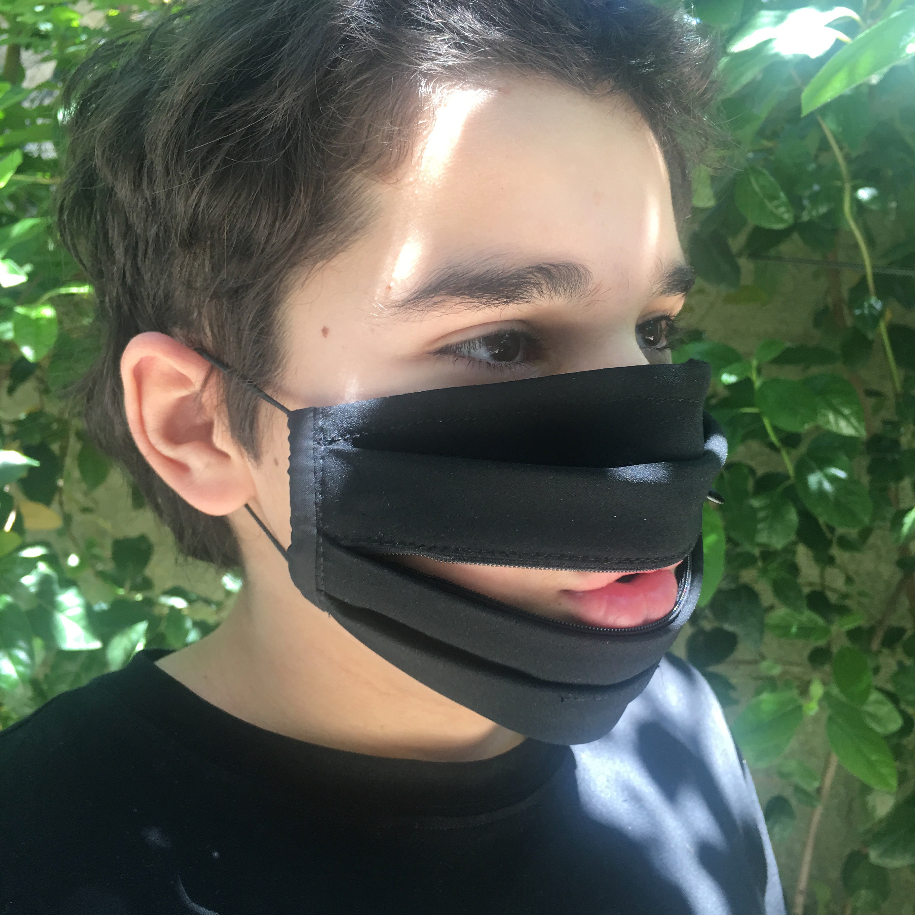 Zipper face mask filter face mask/open mouth face | Etsy