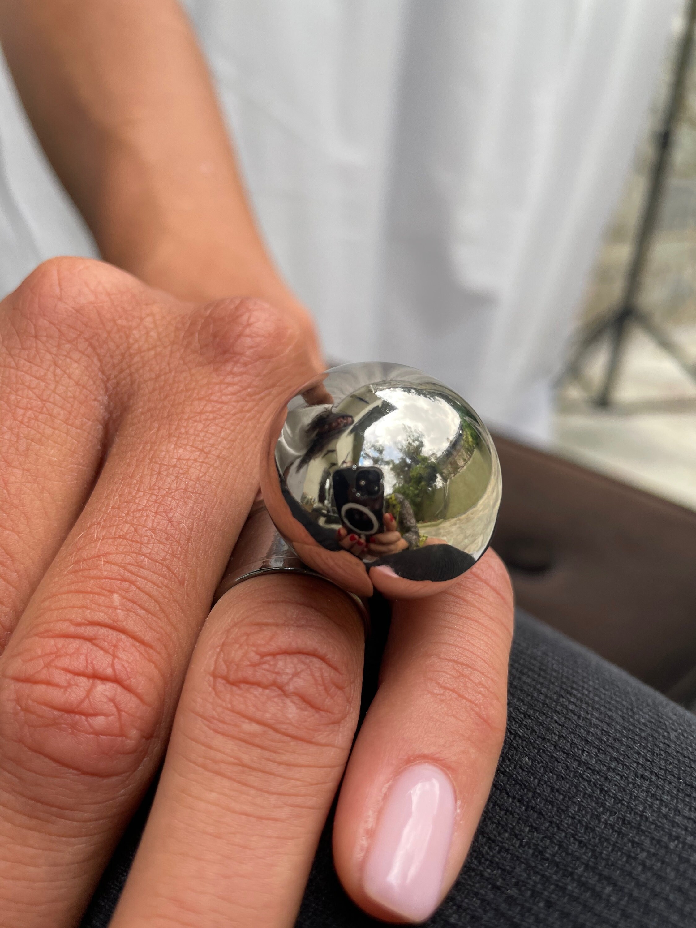 Sphere Ring Silver Bubble ring Ball Ring Silver Sphere | Etsy