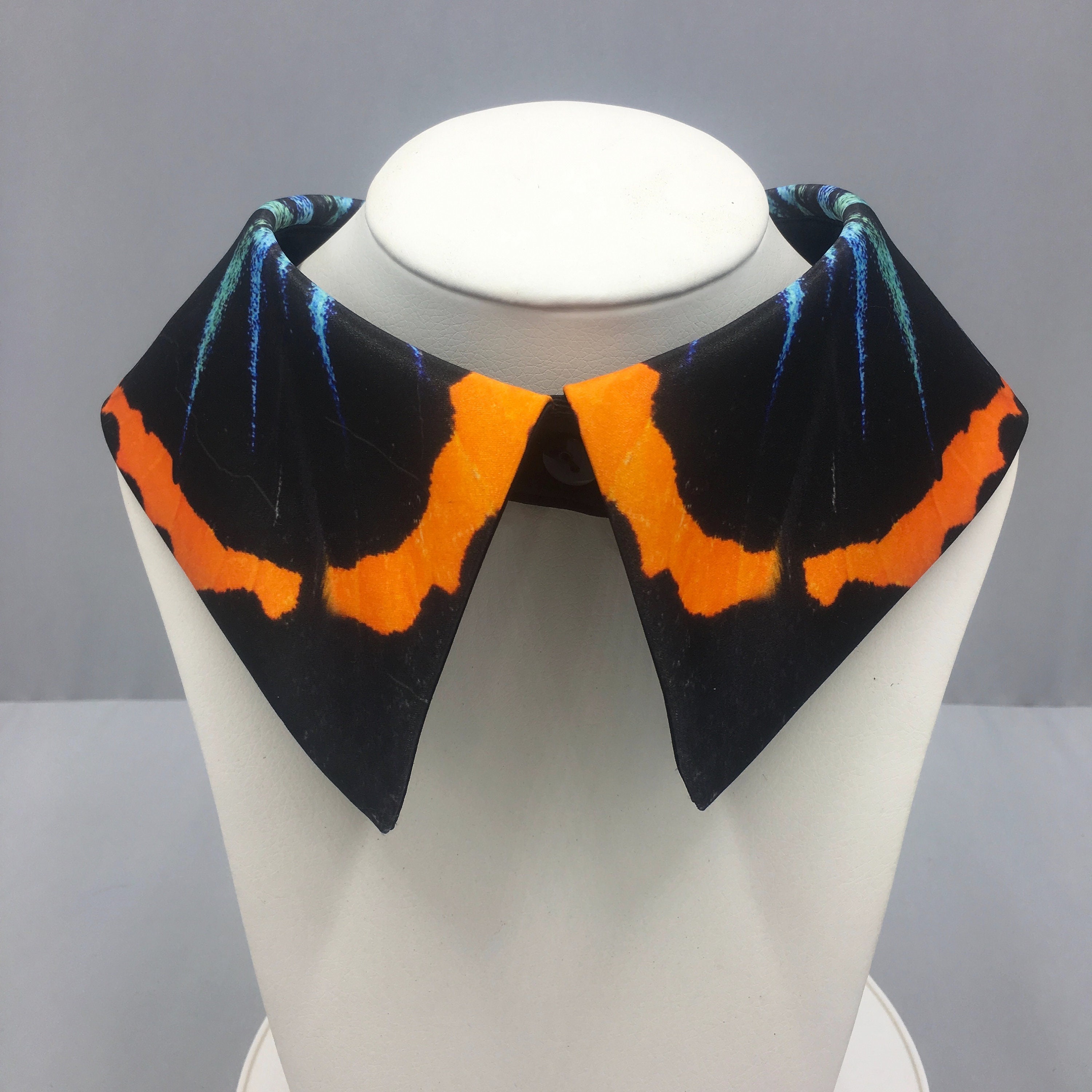 Futuristic collar-Orange butterfly collar Detachable collar | Etsy