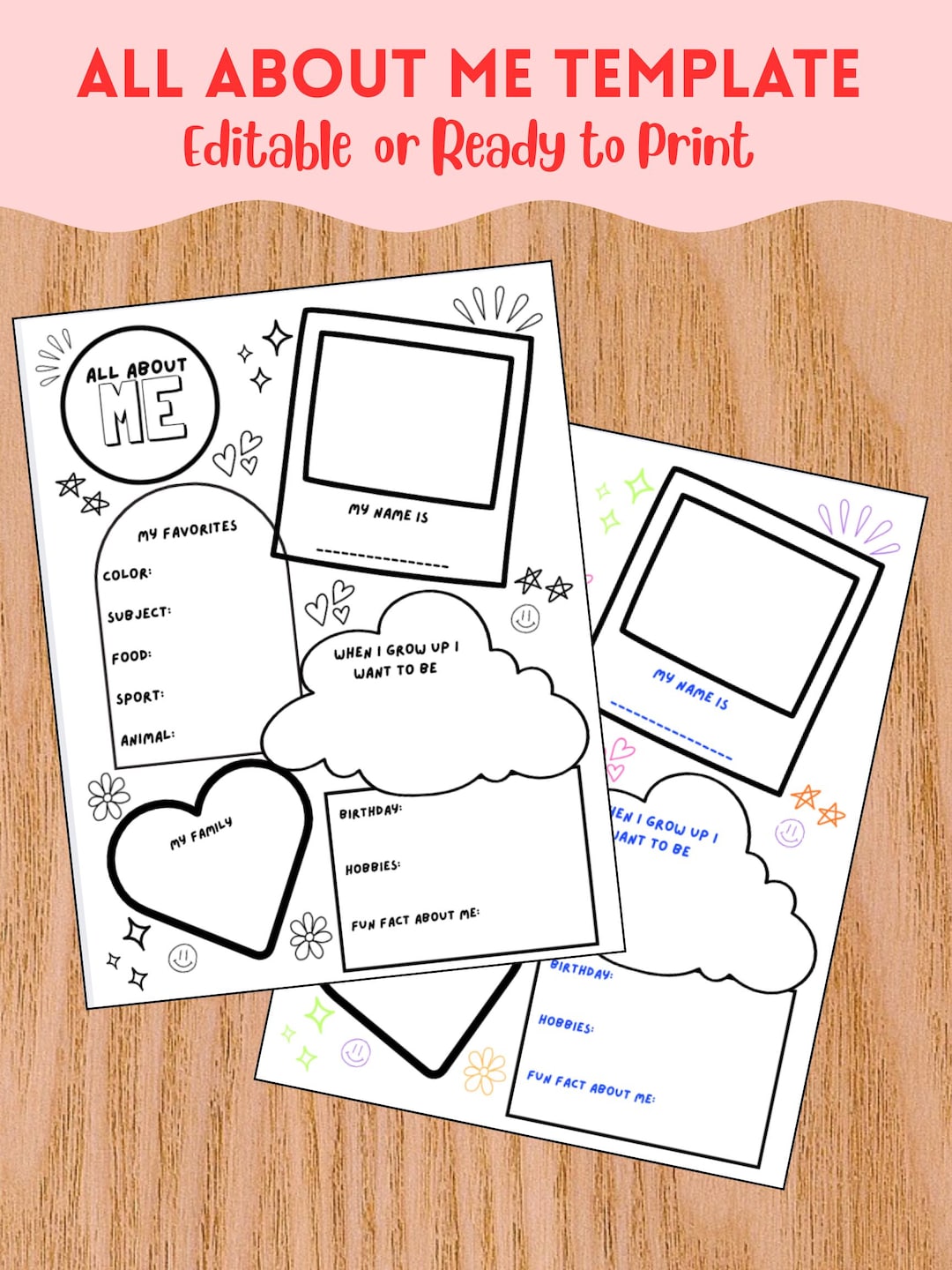 All About Me - Student Infographic Template - Ready to Print for First ...