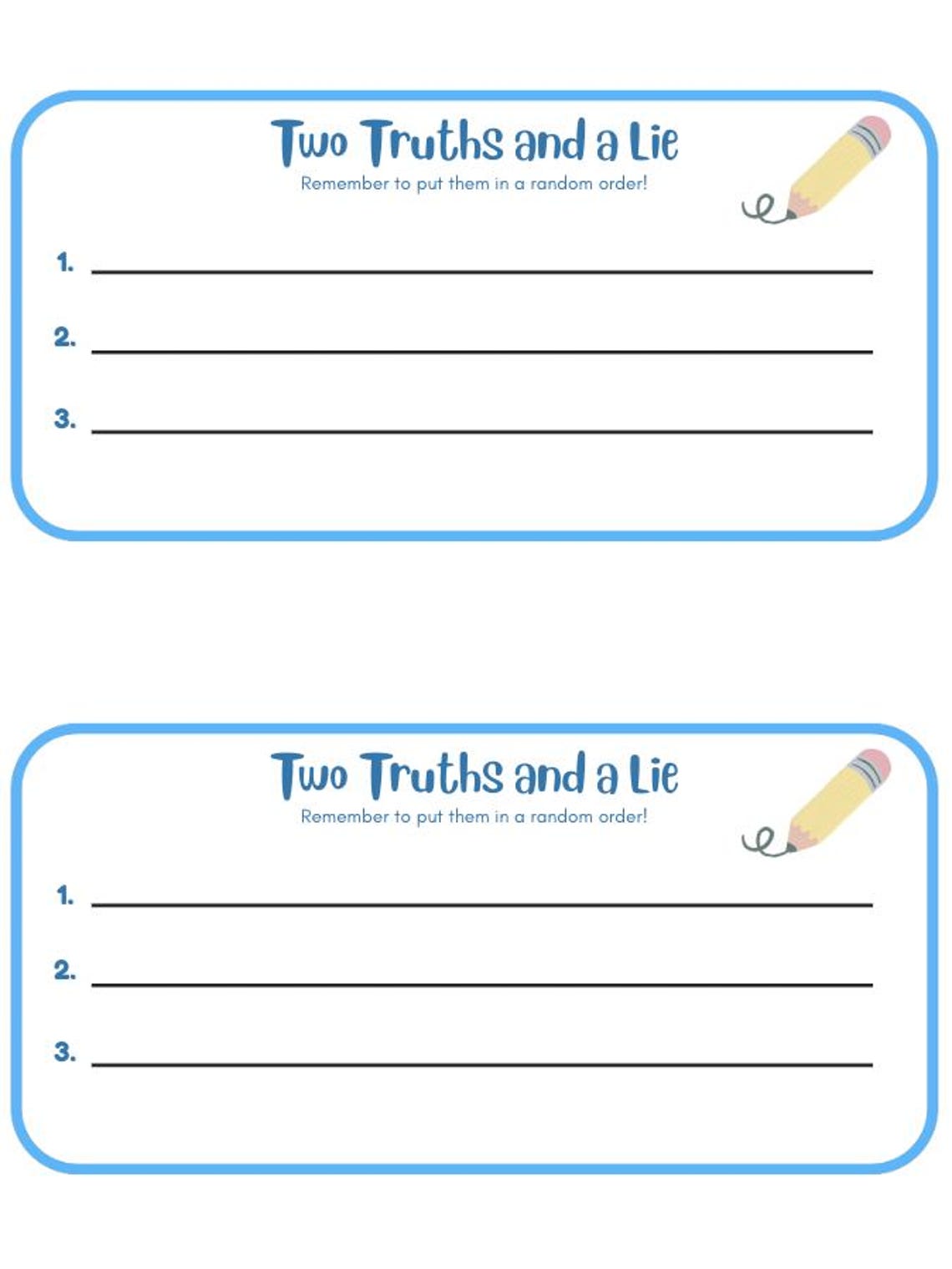 Two Truths & A Lie Classroom Activity - Community Building Ice Breaker ...