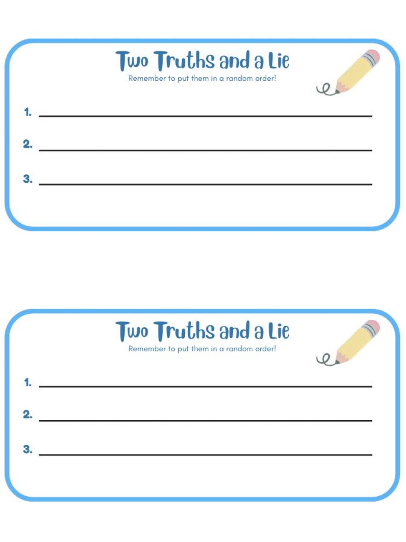 Two Truths & A Lie Classroom Activity - Community Building Ice Breaker ...