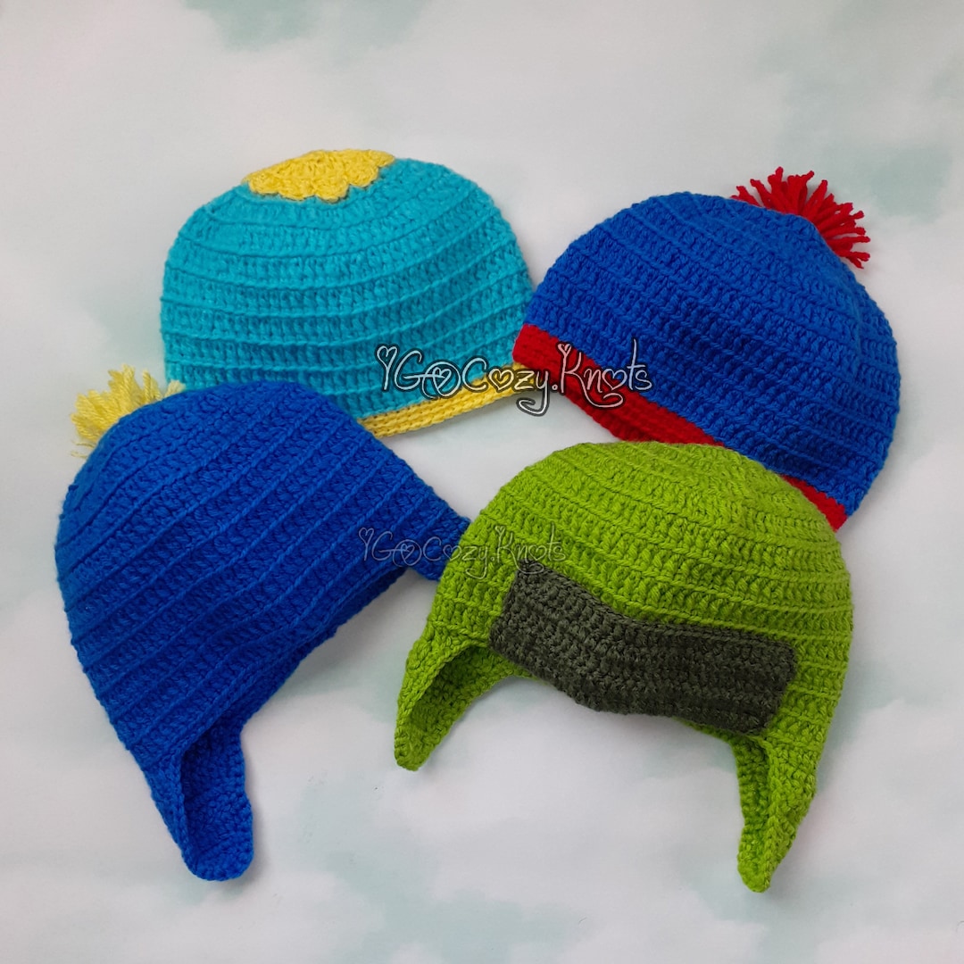 South Park Inspired Crochet Beanie Crochet Hat//stan Marsh. Kyle ...