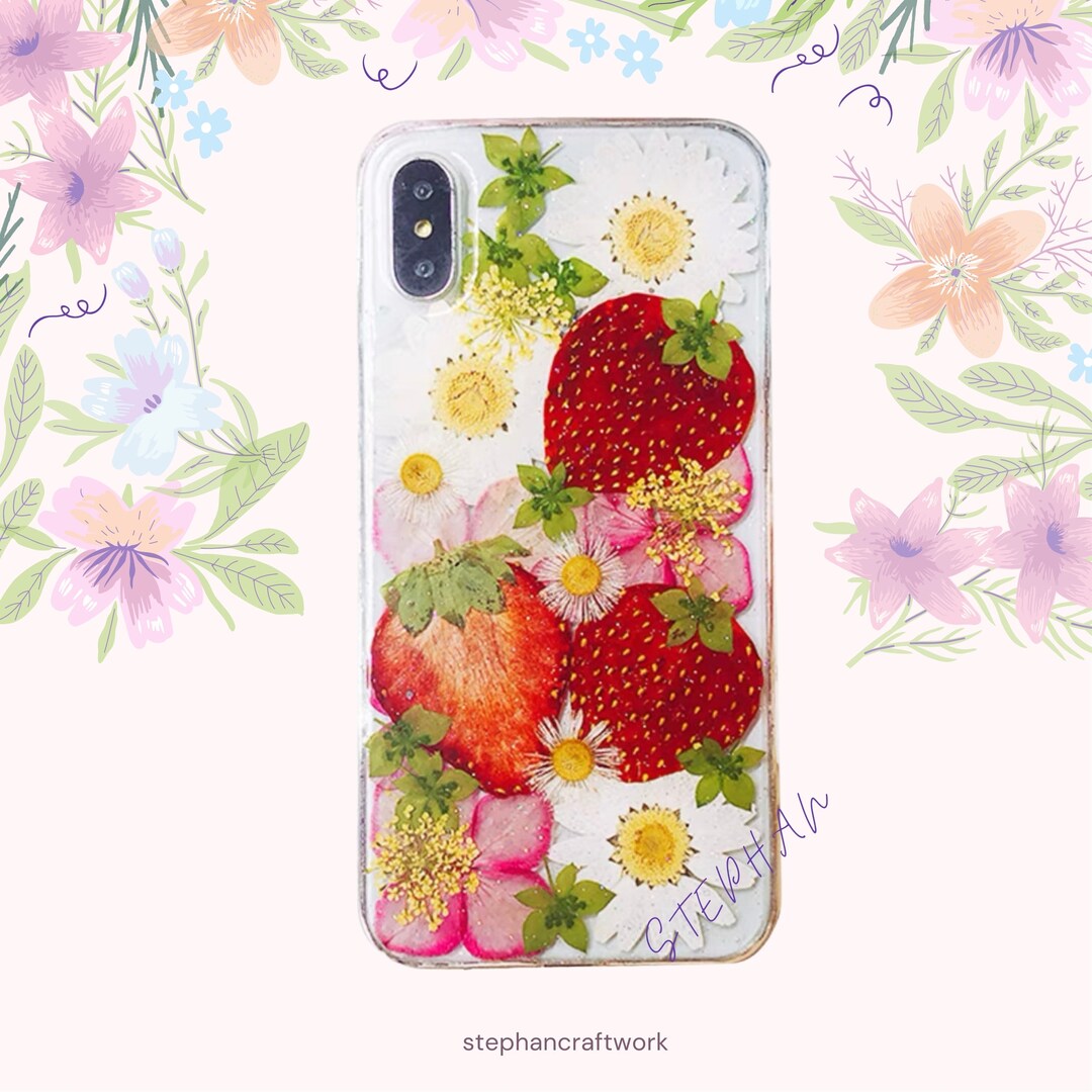 Handmade Genuine Pressed Flower Case for iPhone XR XS Max 6 6s 7 8 Plus ...