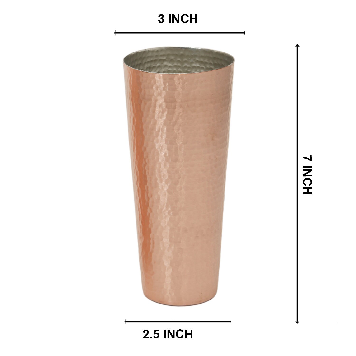 100% Hammered Copper Cup Tumbler Water Glass Good Health Ayurveda ...