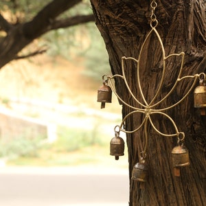 Handmade Feng Shui Metal Lotus Style Memorial Wind Chimes Bells for ...