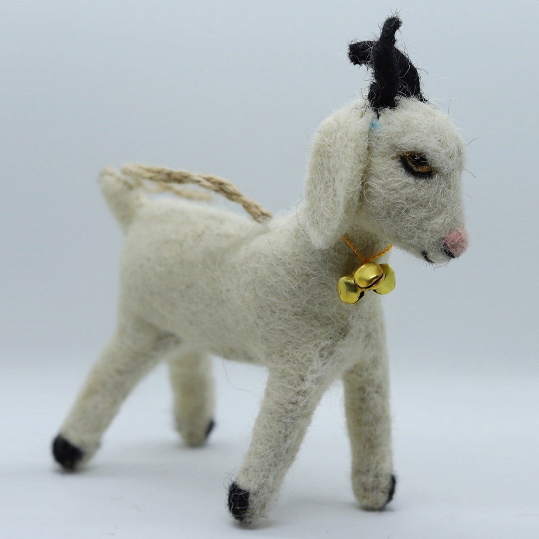 Handmade Needle Felt Goat Toy Christmas Gift Felt Ornaments Christmas ...