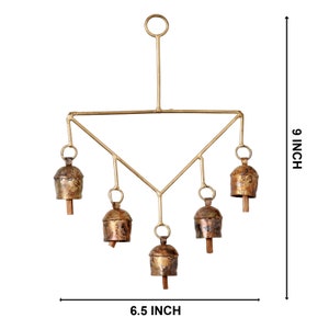 Rustic 1.5 Inch 5 Bell Farmhouse Wind Chimes for Outdoors Crafts Home ...