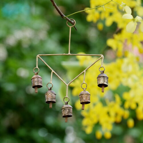 Rustic 1.5 Inch 5 Bell Farmhouse Wind Chimes for Outdoors | Etsy