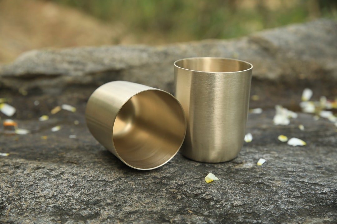 Pure Bronze Cup Tumbler Water Glass Handmade Gift for Him, 9th 19th ...