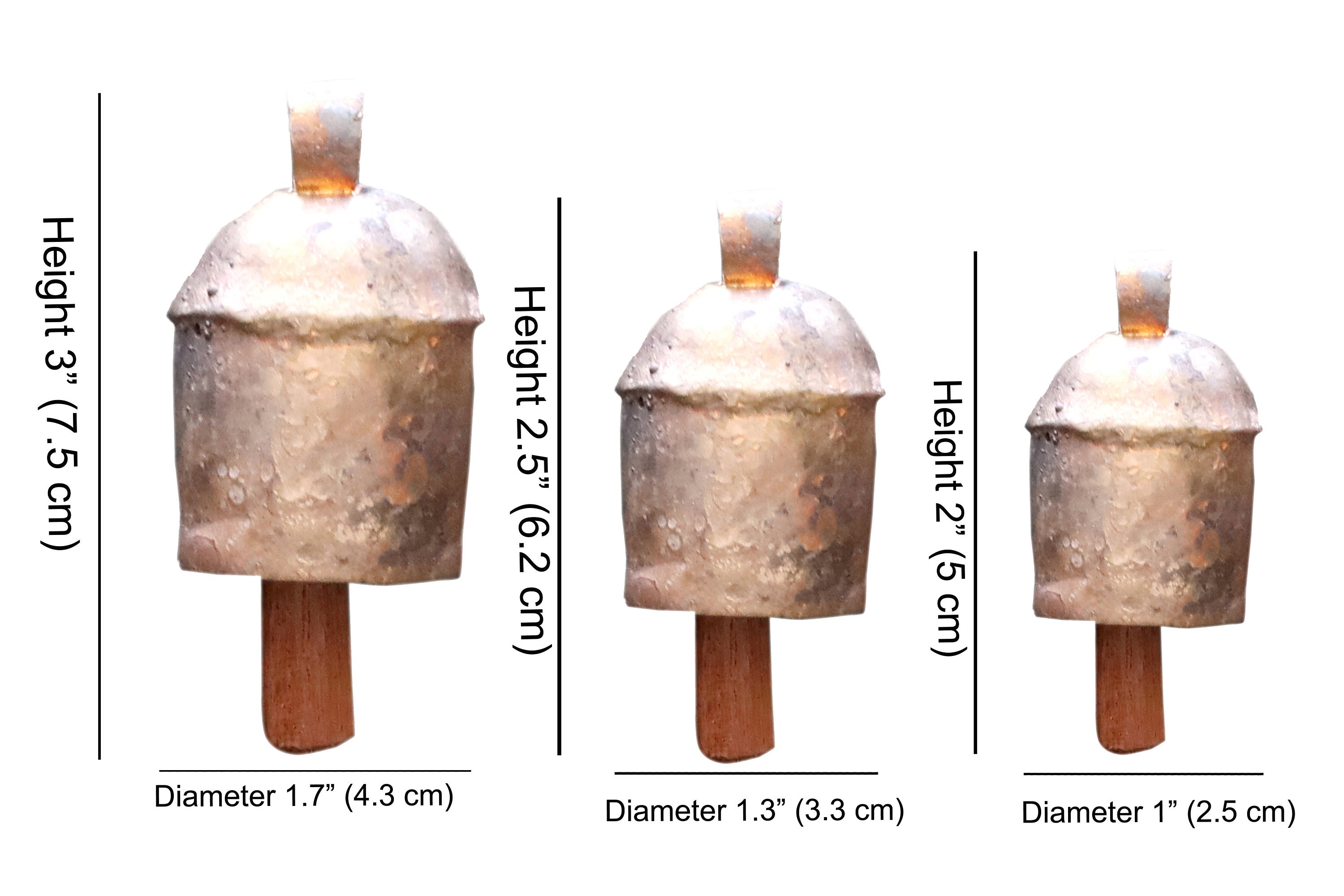 Rustic Farmhouse Bells in 3 Sizes for Crafts Xmas Tree Wind - Etsy