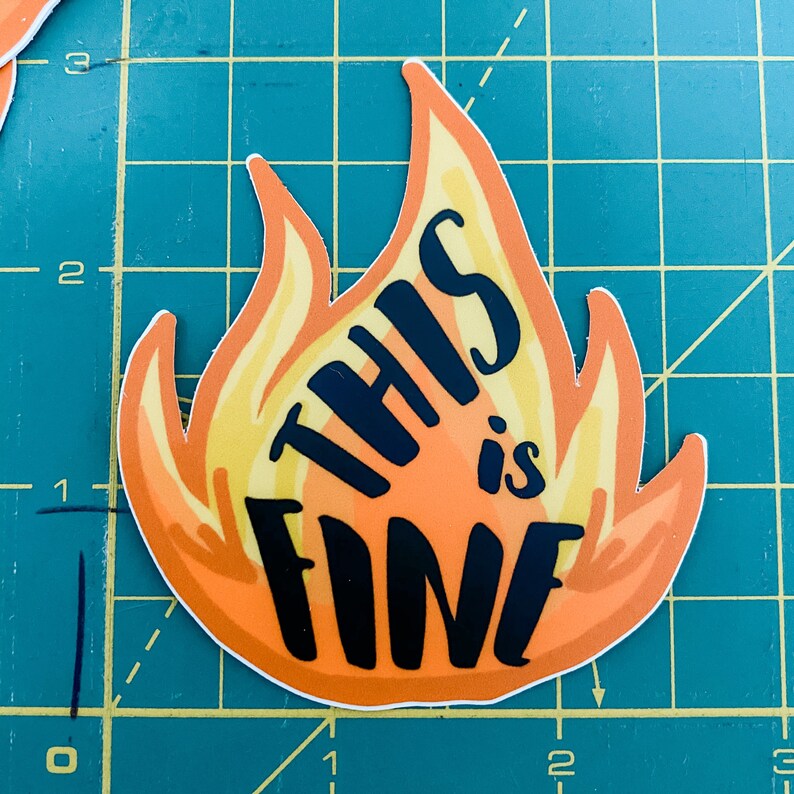 This is Fine Sticker / This is Fine Dog Flame Sticker / Car - Etsy