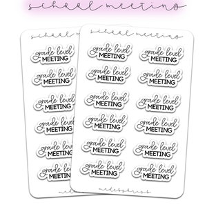 School Meeting Stickers, Sticker Sheets, School Planner, Mix and Match ...