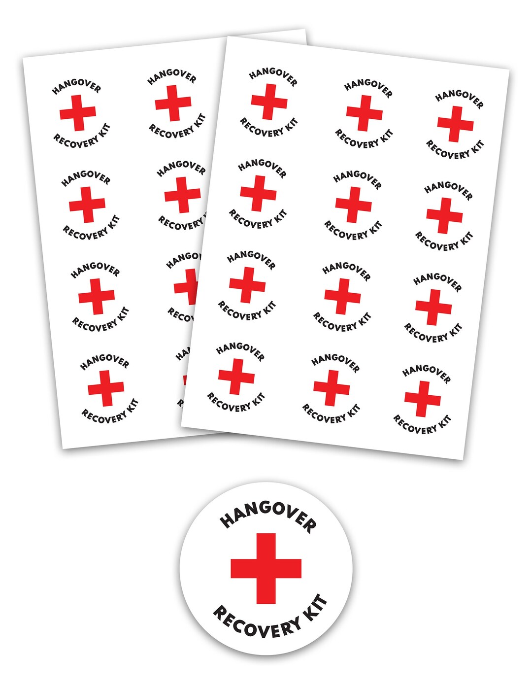 Hangover Recovery Kit Stickers, Wedding Stickers, Circle Stickers - Etsy