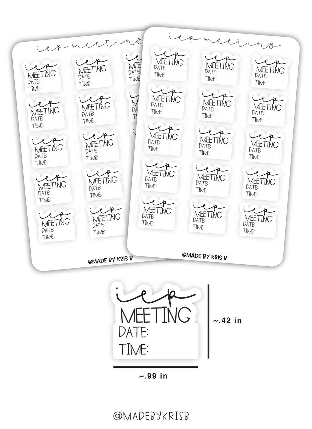 IEP Meeting Stickers, Teacher Stickers, Planner Stickers, Meeting ...