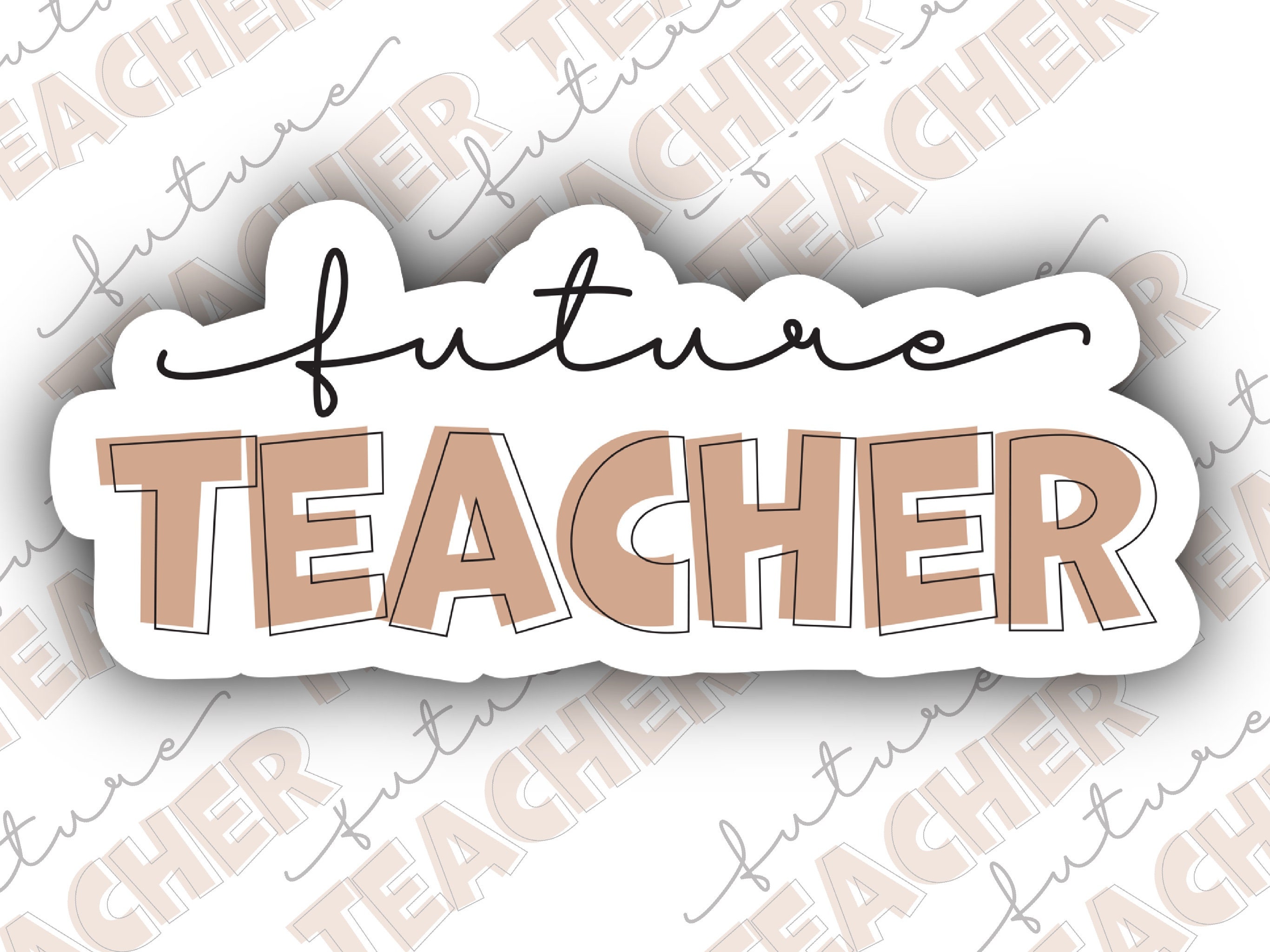 Future Teacher Sticker Diecut Sticker Weatherproof Teacher - Etsy
