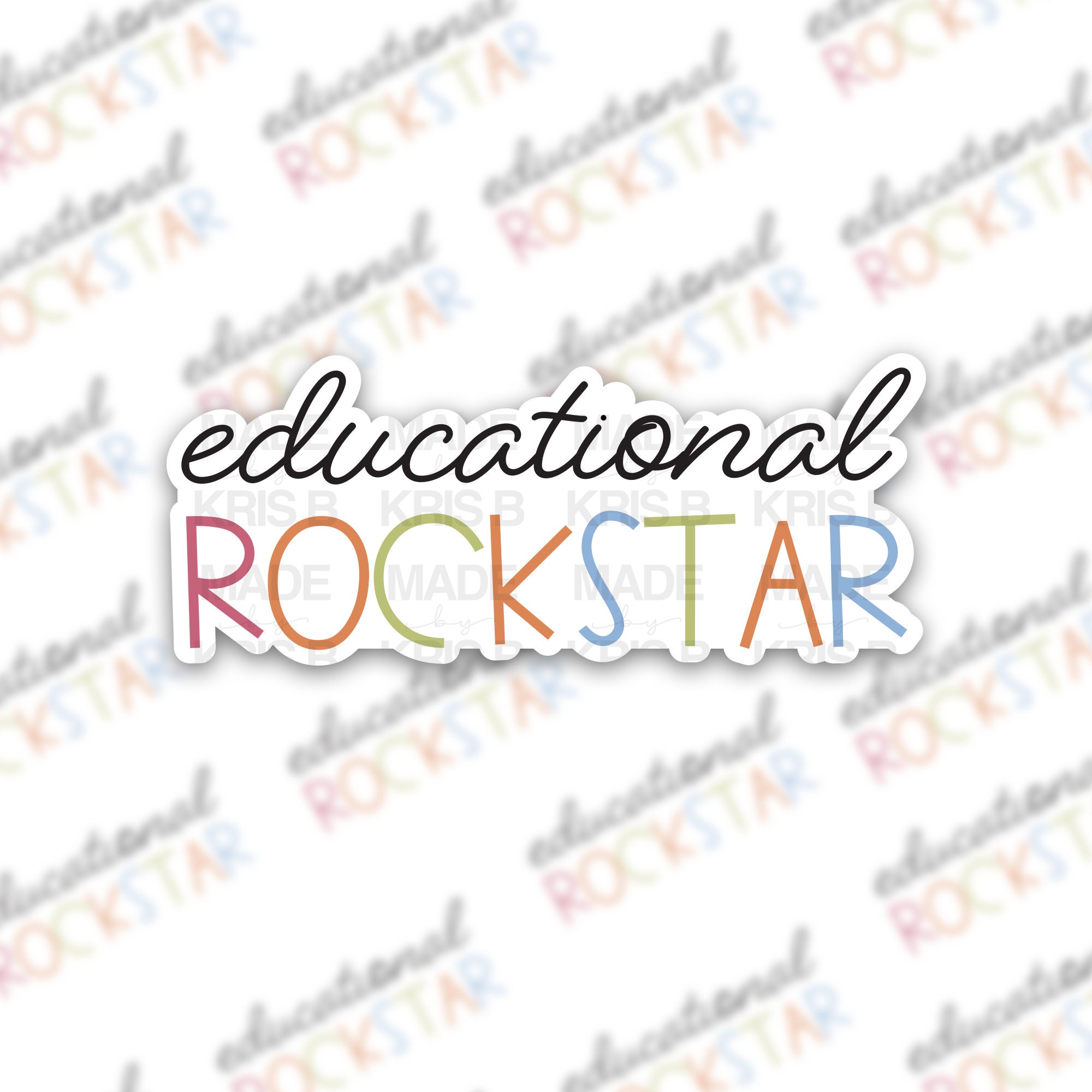 Teacher Sticker Pack Teacher Educational Rockstar Die Cut - Etsy