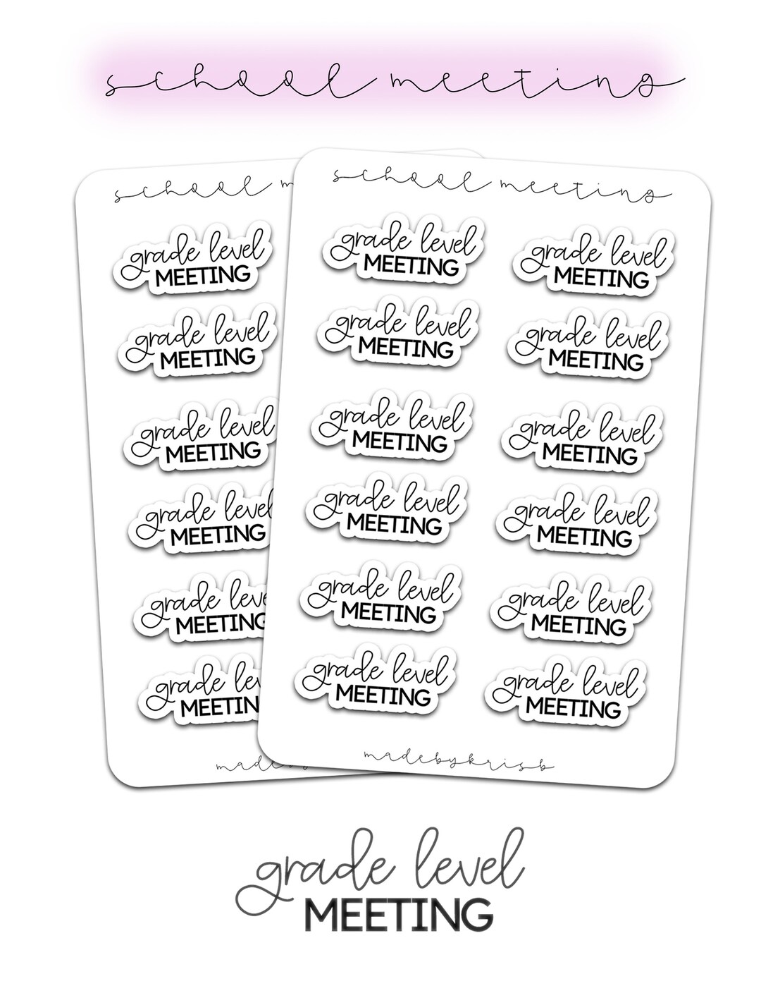 School Meeting Stickers, Sticker Sheets, School Planner, Mix and Match ...