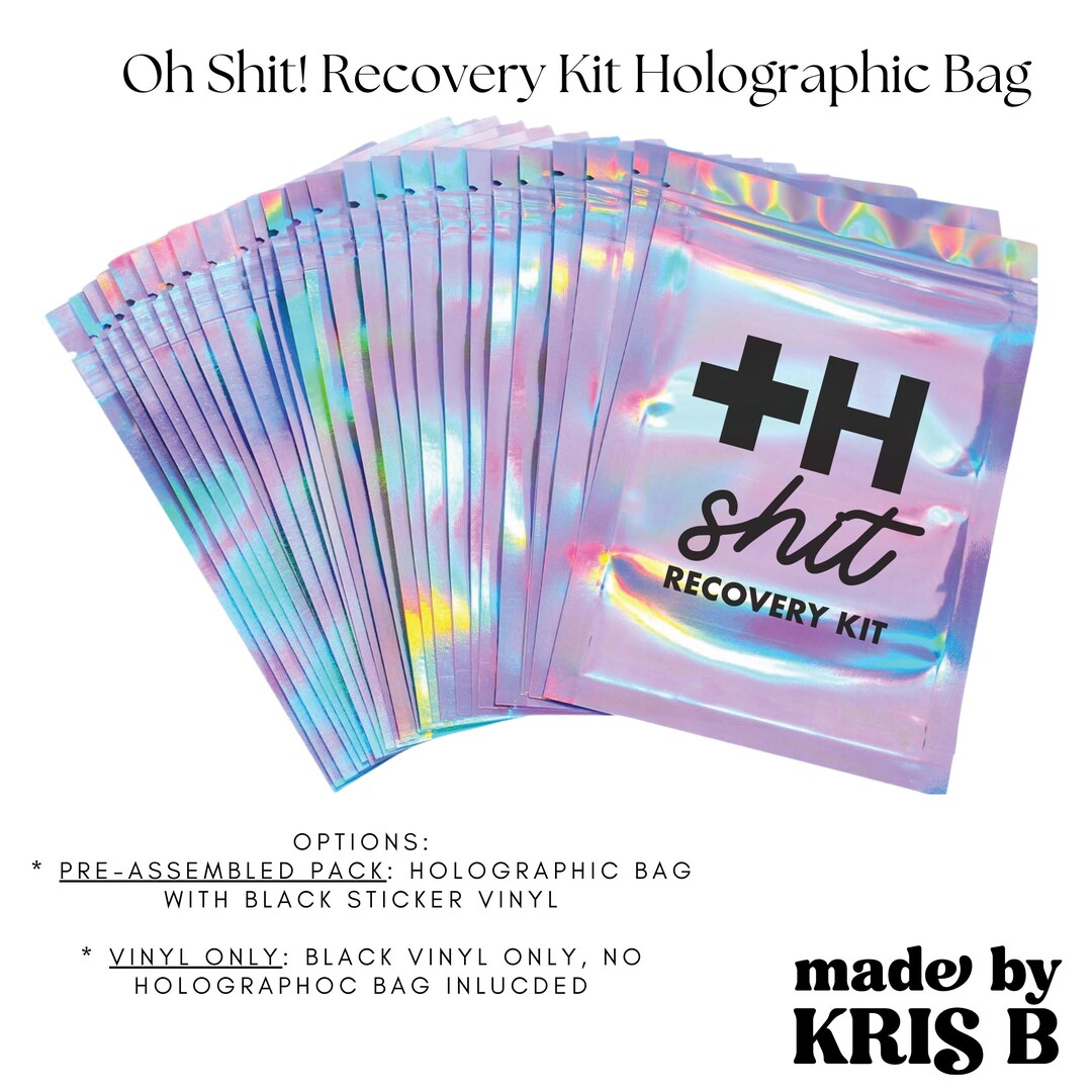 Oh Shit! Recovery Kit, Holographic Bags, 5x7" Party Favors ...