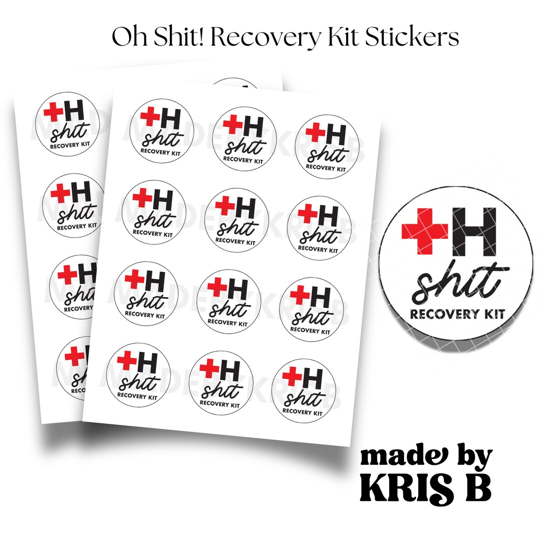 Oh Shit! Recovery Kit Stickers, Wedding Party Favor Sticker Sheet ...