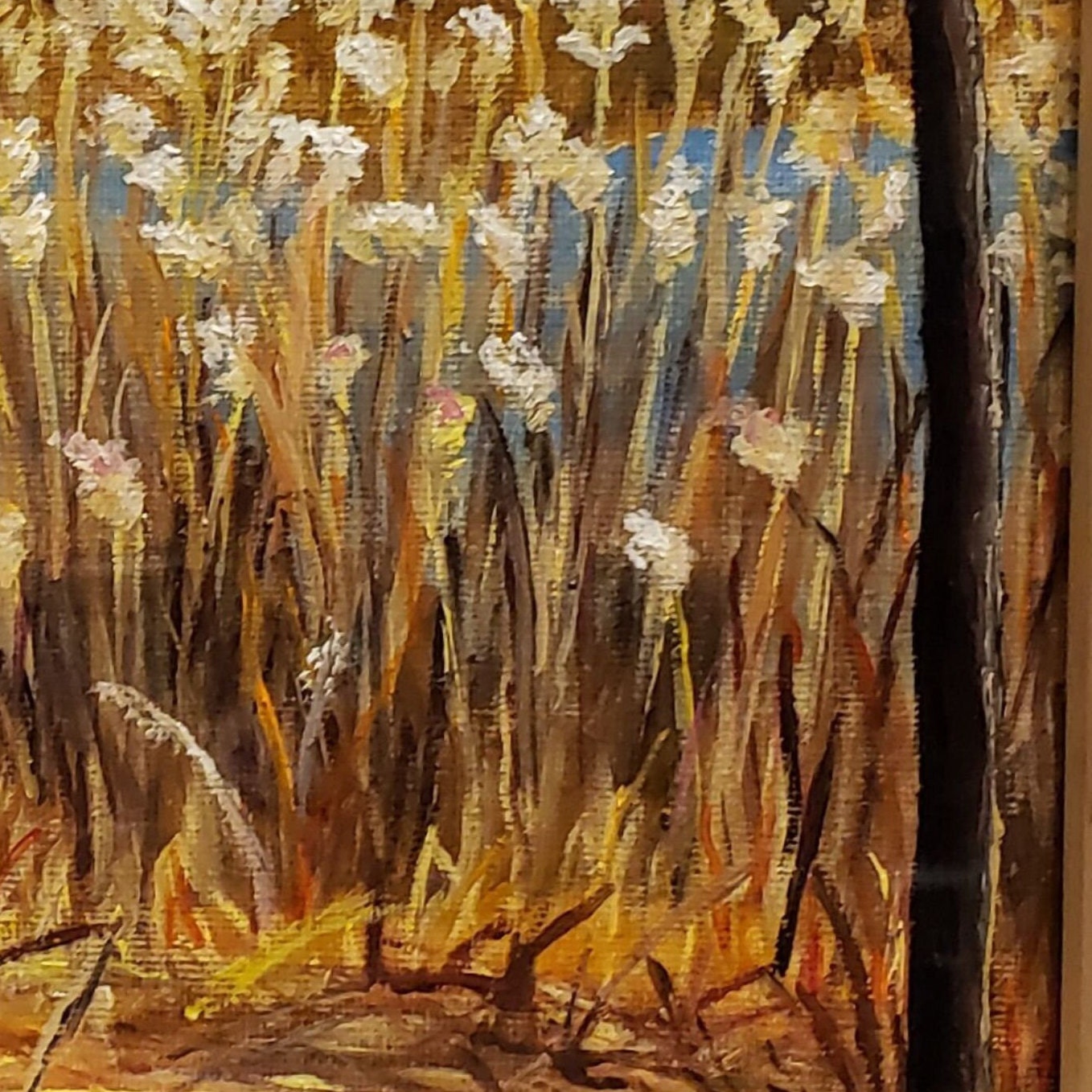 Cattails Gentle Dance in Wind, 8x10 Oil on Canvas Landscape, Fall Color ...