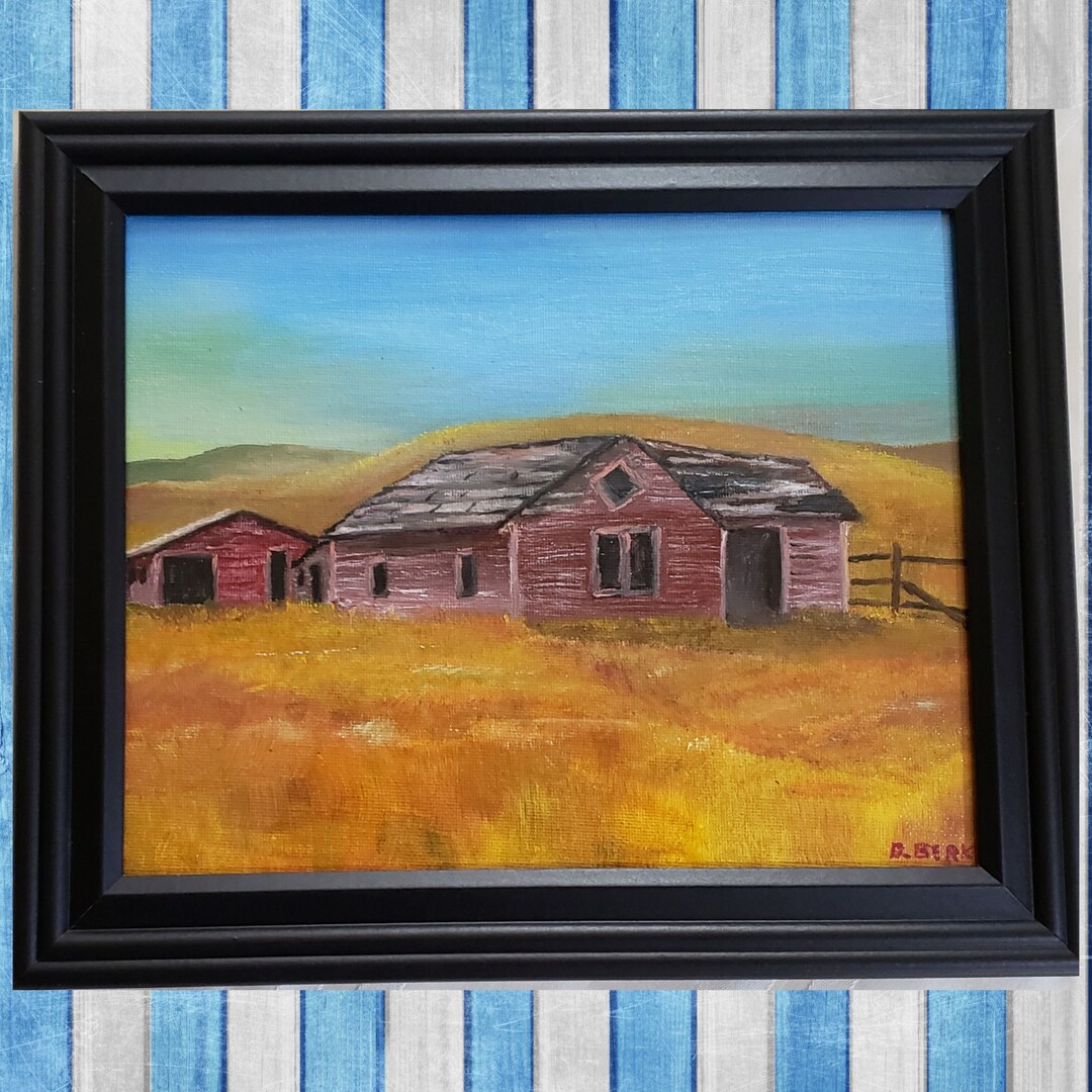 Old Prairie Homestead Original 8x10 Oil Painting Rustic - Etsy