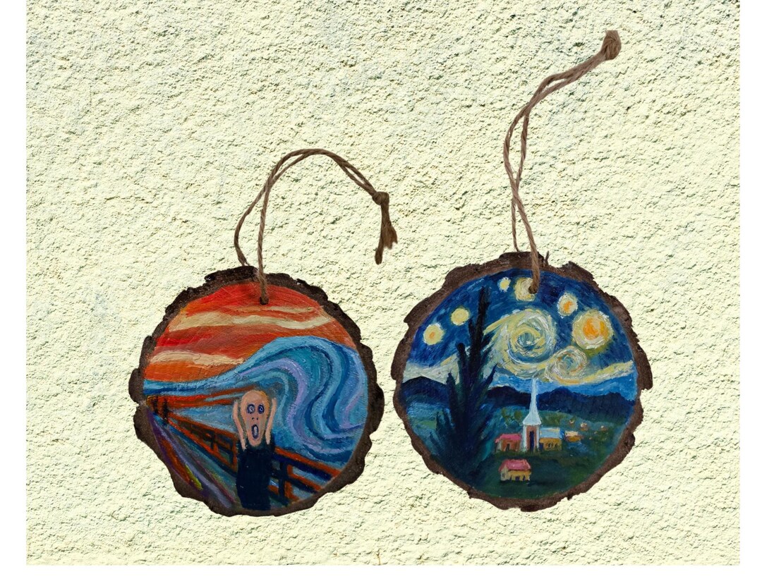 The Scream by Munch Starry Night by Van Gogh Famous Artist Reproduction ...