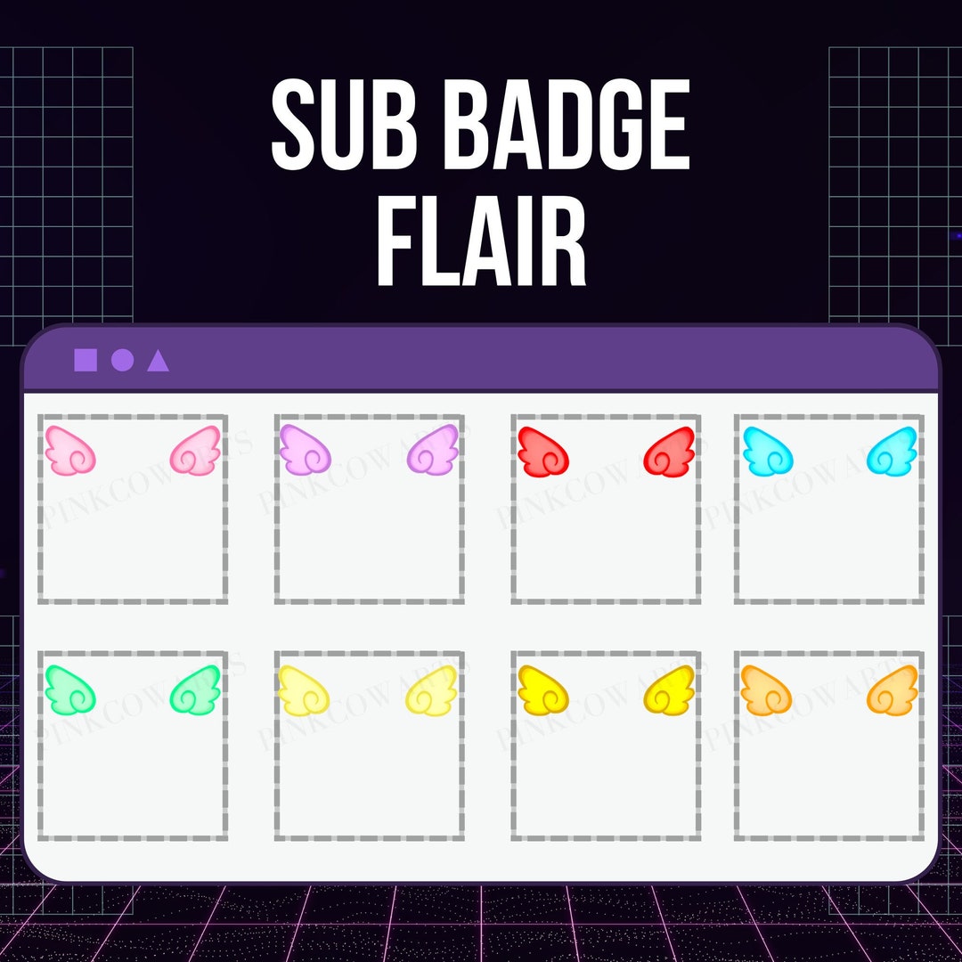 Twitch Sub Badge Flair Angel Wings Kawaii - Etsy