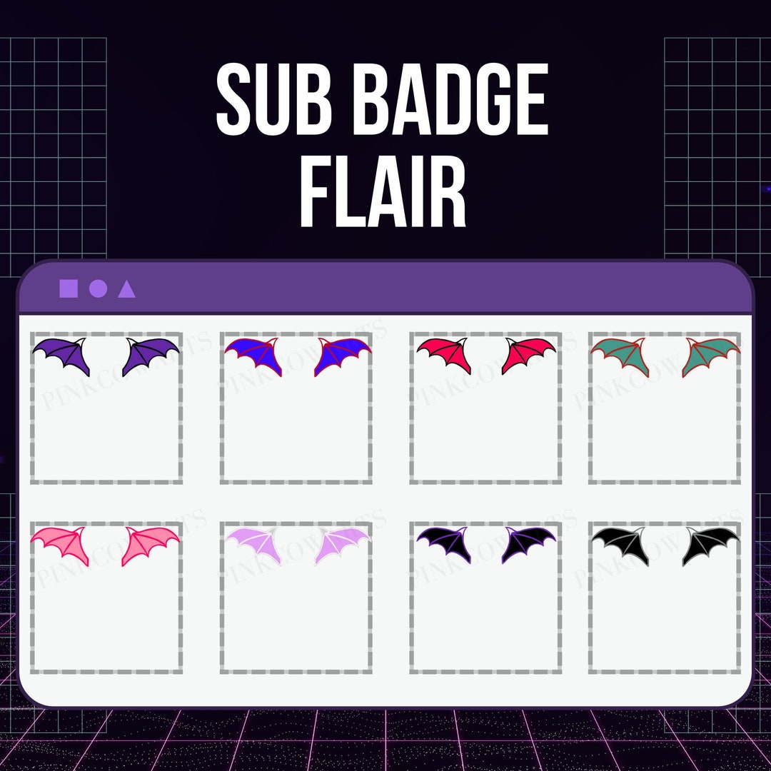 Twitch Sub Badge Flair | Bat Wings | - Etsy