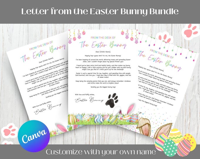 Editable Letter From the Easter Bunny, Printable Easter Bunny Letter ...