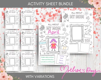 Mother's Day PRINTABLE Coloring Page - All About My Mom - INSTANT ...