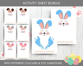 Easter Printable | Some-bunny Loves You | Kids' Footprint Keepsake ...