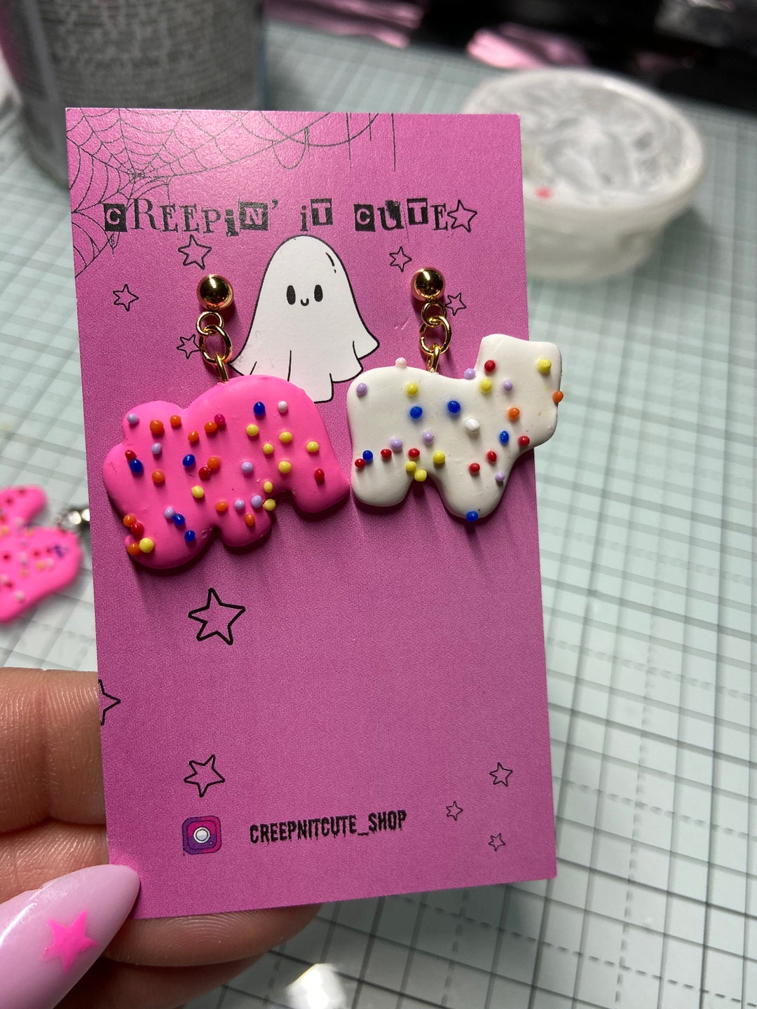 Frosted Animal Cracker Polymer Clay Earrings - Etsy