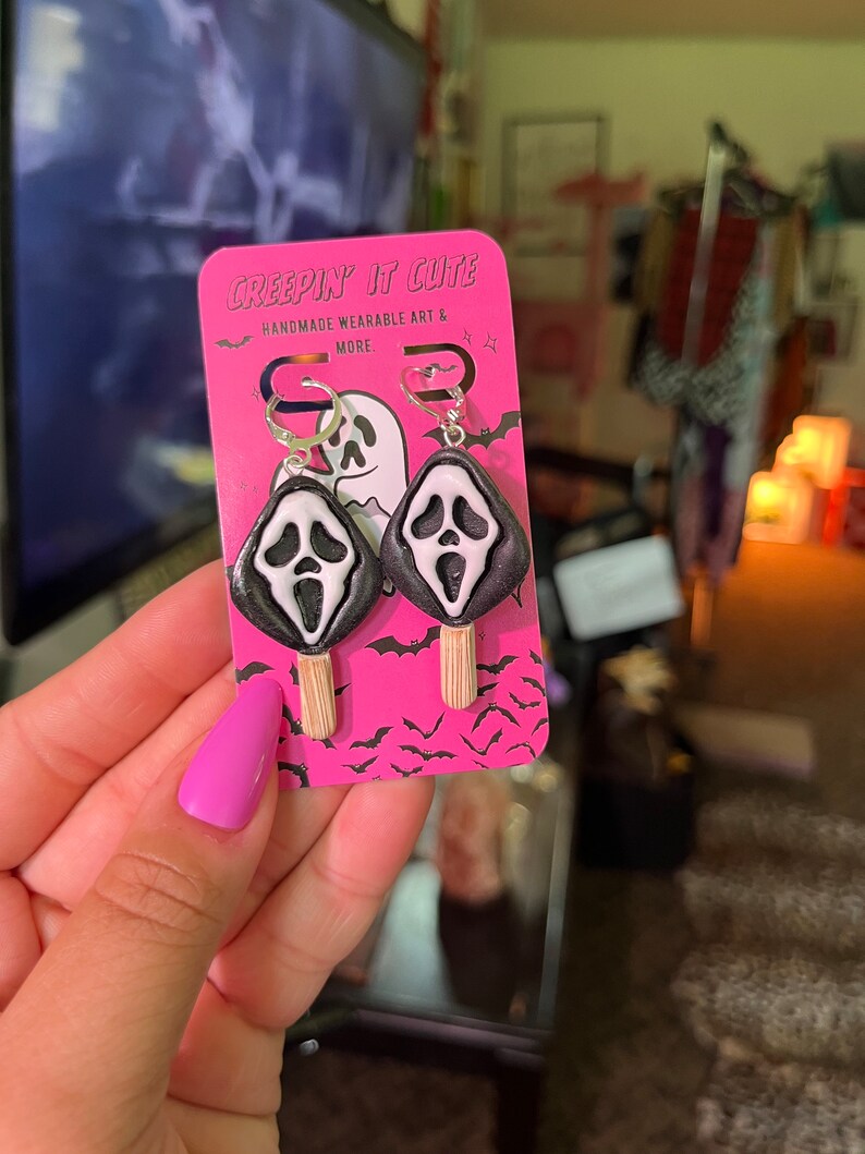 Killer Ghost Popsicle Ice Cream Polymer Clay Earrings - Etsy
