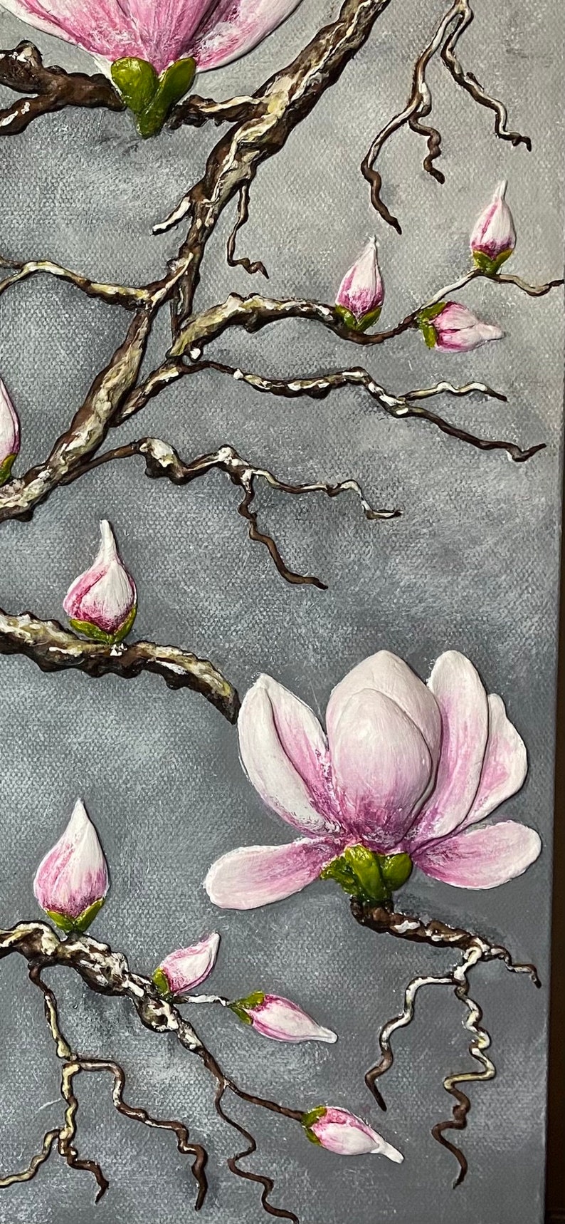 Abstract Sculptured Acrylic Painting, Magnolia Series, 3D Art, 3D ...