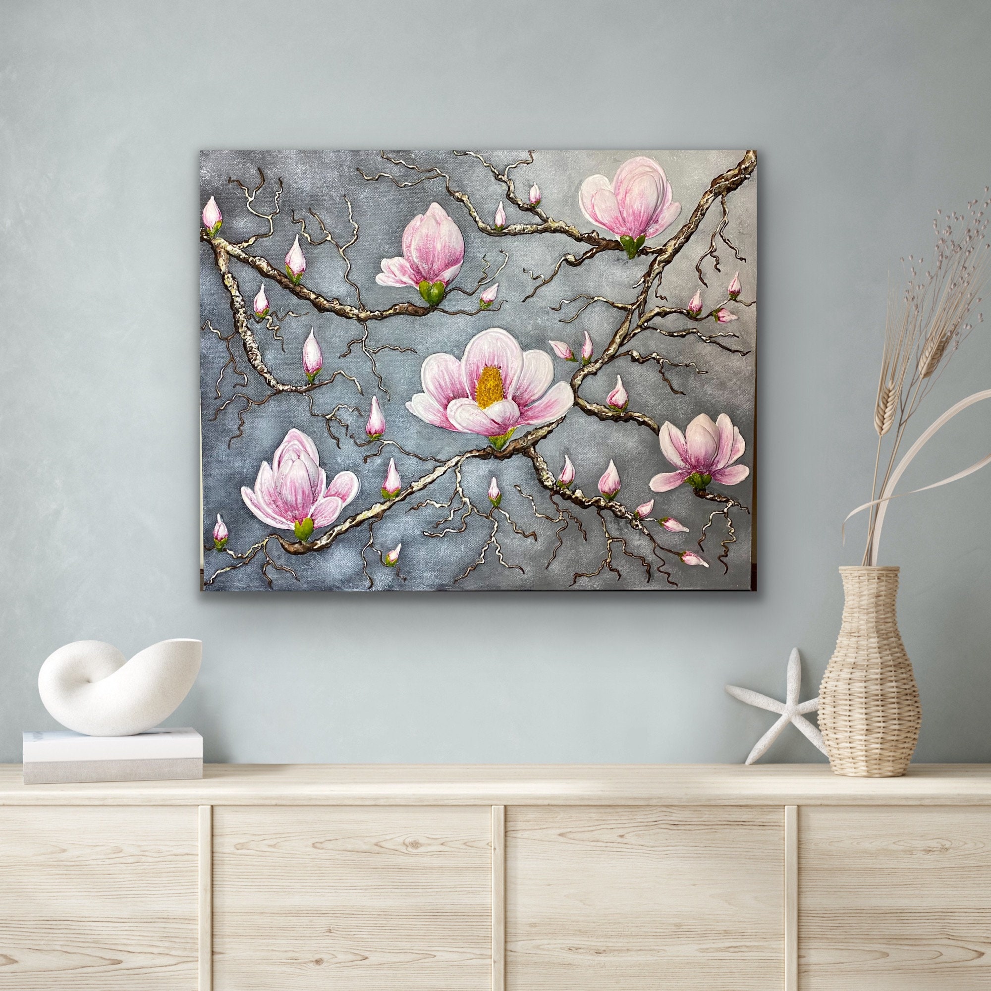 Abstract Sculptured Acrylic Painting, Magnolia Series, 3D Art, 3D ...