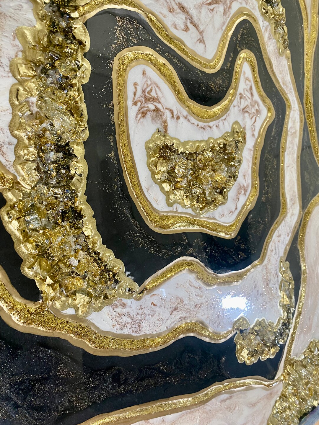 3D Abstract Geodes Inspired Painting, Epoxy Resin Art, Crystal Wall Art ...