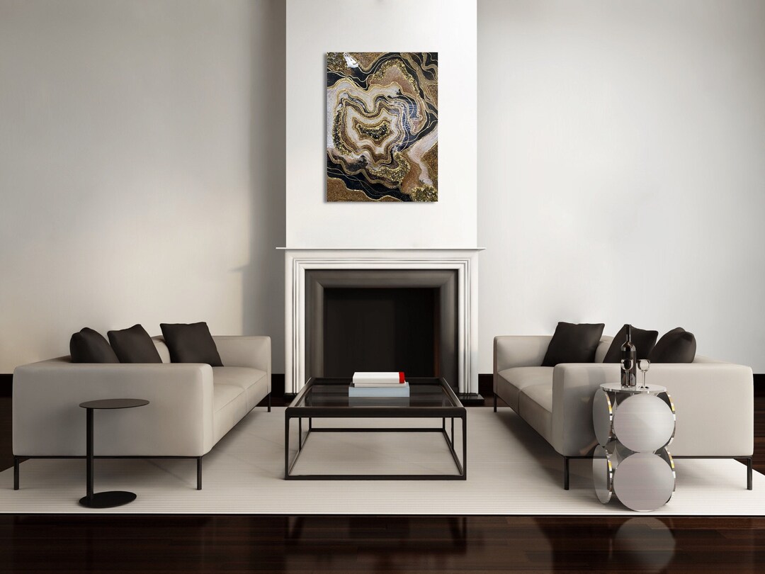 Abstract 3D Geode Inspired Painting, Geodes Crystals Wall Art, Home ...