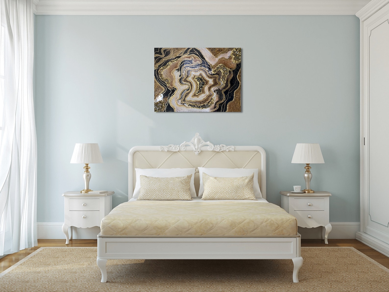 Abstract 3D Geode Inspired Painting, Geodes Crystals Wall Art, Home ...