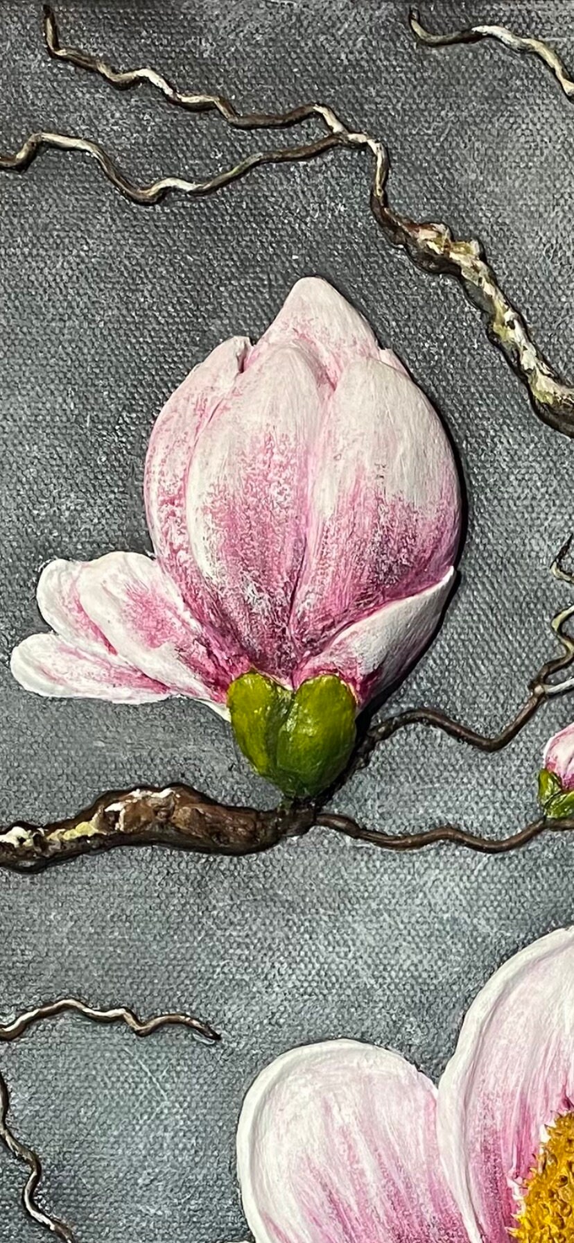 Abstract Sculptured Acrylic Painting, Magnolia Series, 3D Art, 3D ...