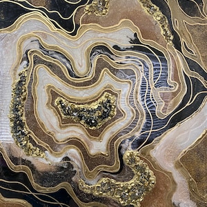 Abstract 3D Geode Inspired Painting, Geodes Crystals Wall Art, Home ...