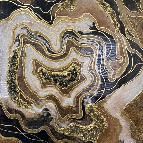 Abstract 3D Geode Inspired Painting Geodes Crystals Wall Art - Etsy