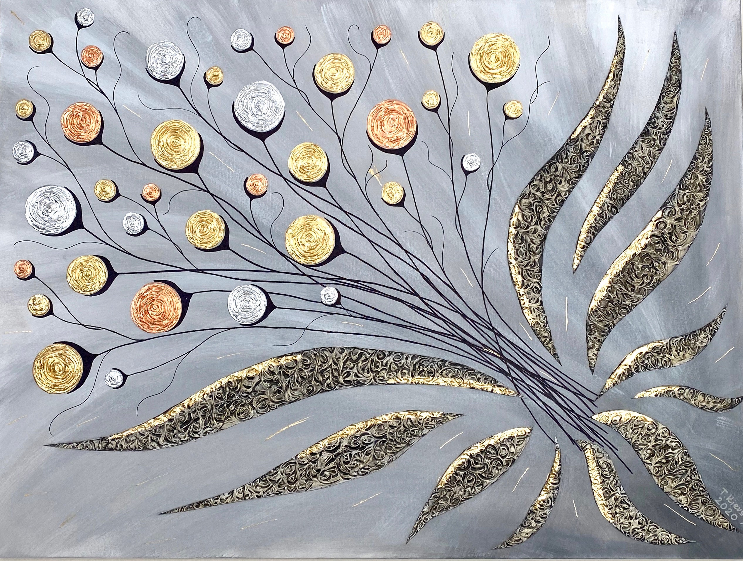 Abstract 3D Acrylic Painting, Textured Wall Art, Extra Large Painting ...