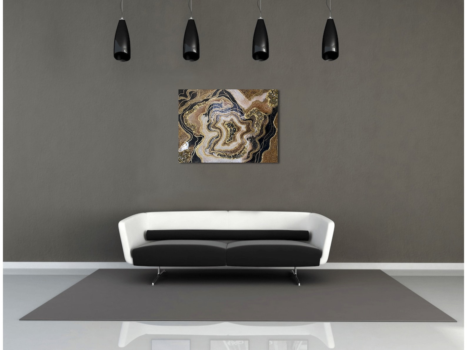 Abstract 3D Geode Inspired Painting, Geodes Crystals Wall Art, Home ...